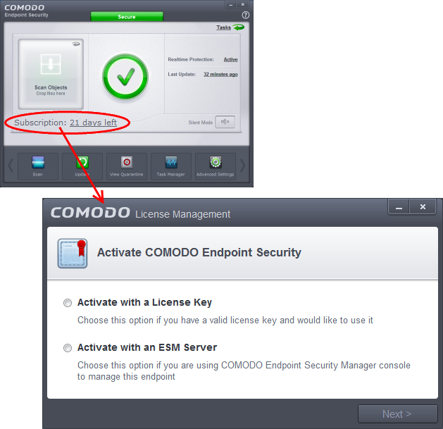 Renew Comodo Endpoint Security Subscription | Comodo Endpoint Security